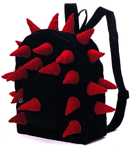 Spiked Red Velvet Backpack